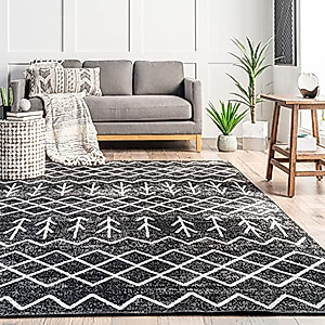 nuLOOM Malia Machine Washable Moroccan Area Rug, 8x10, Grey