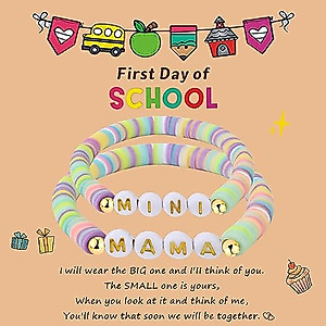 Back to School Bracelet Mommy and Me Bracelet for Mom and Daughter Son First Day of School Gifts for Boys Girls