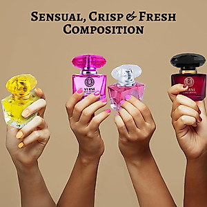 NovoGlow Verse 4-Piece Mini Fragrance Set for Women - Refreshing Combinations of Floral, Fruity & Woody Scents - Gift Choice with Natural, Mild & Non-Irritating Ingredients - Kimberly's Kiss