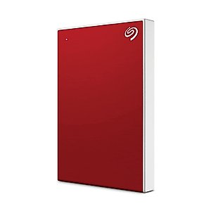 Seagate 2TB Backup Plus Slim Portable External Hard Drive + 1Yr Mylio Create + 2MO Adobe CC Photography, Red (STHN2000403)