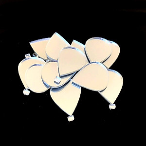 Super Cool Creations Hot Air Balloon Shaped Crafting Mirrors, Set of 10, Many Colours, Shatterproof Acrylic, Silver Mirror, Pack of 10 x 6cm