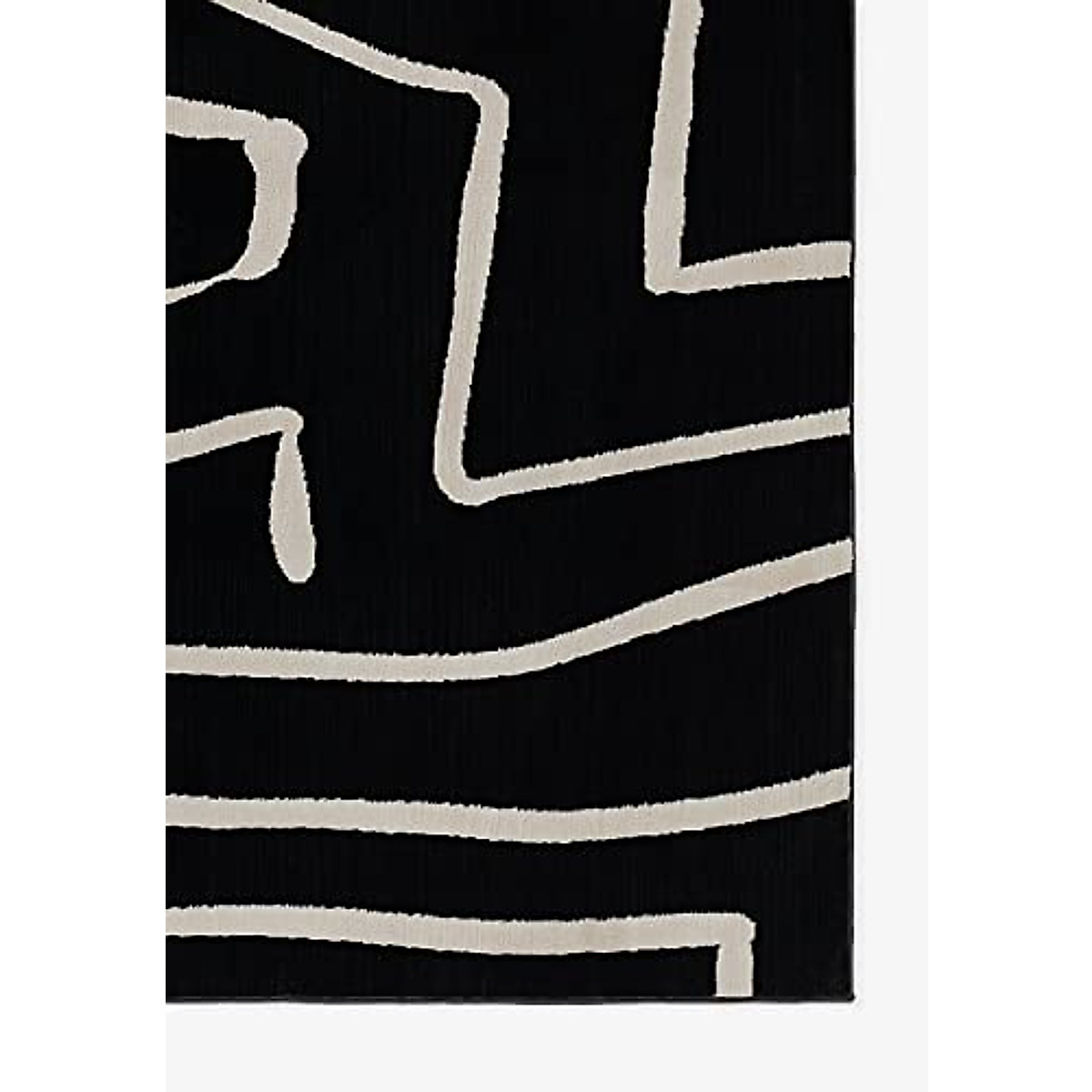 Momeni Noho Polyester Area Rug, Black, 3'11" X 5'7" Sized Rug for Living Room, Bedroom, Dining Room, and Kitchen