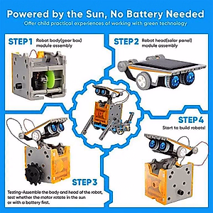 12 in 1 STEM Solar STEM Robot Kit, Educational Toy, Assembled Solar Robot Kit