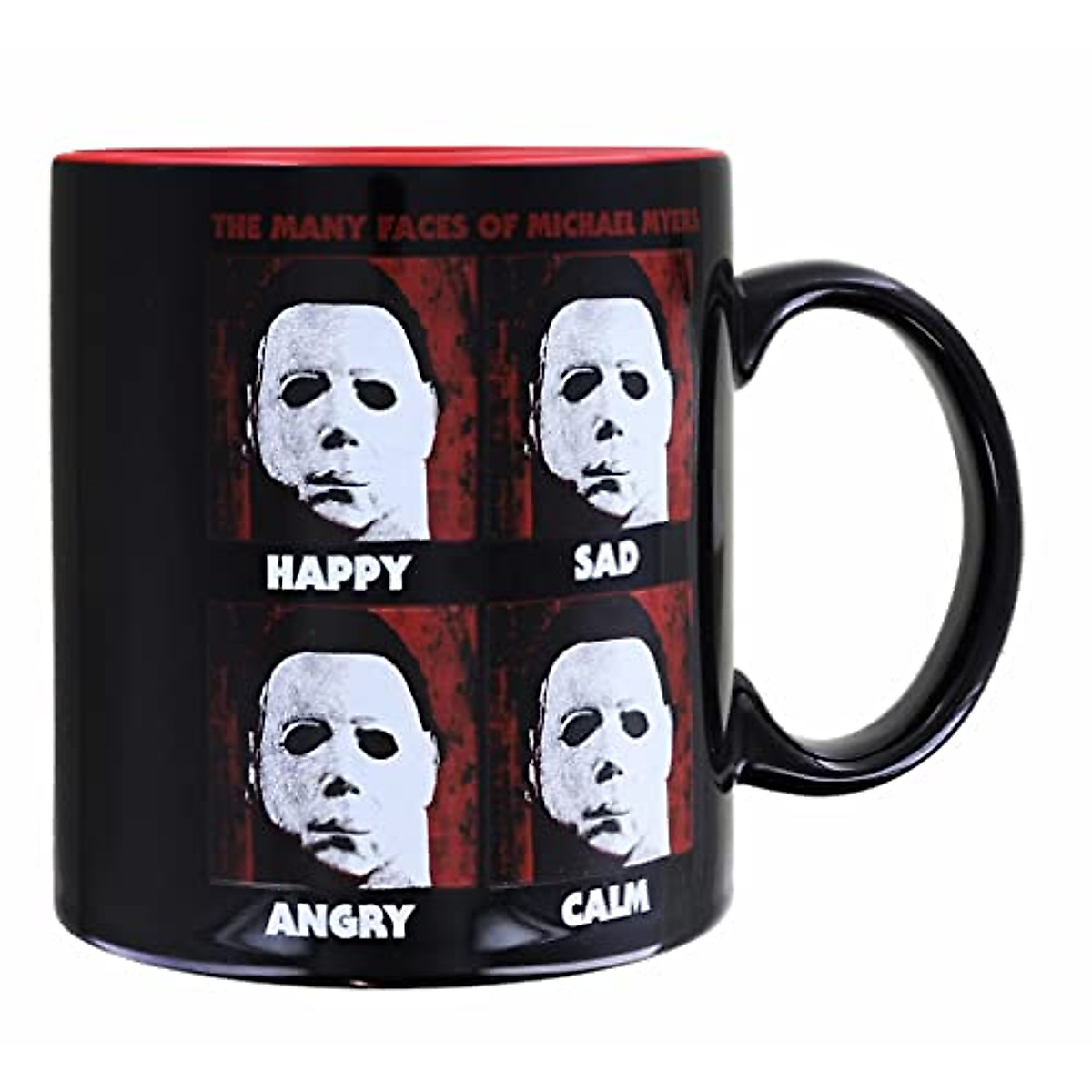 Silver Buffalo Halloween Many Faces of Michael Myers Ceramic Mug | Large Coffee Cup For Espresso, Tea | Holds 20 Ounces