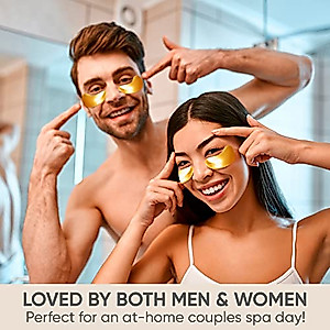 CÉLOR Under Eye Patches (20 Pairs) - Golden Eye Mask with Amino Acid & Collagen, Cooling Eye Care for Wrinkles, Puffy Eyes & Dark Circles, Skincare Treatment for Men & Women, USA Tested