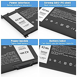 42Wh WDX0R Laptop Battery for Dell Inspiron 13 15 5000 7000 Series 13 7378 7375 7368 5378 5379 5368 15 7579 7569 5567 5568 5570 5578 5775 5579 7560 7570 17 5765 5767 5770 Series WDXOR P58F P69G 3CRH3