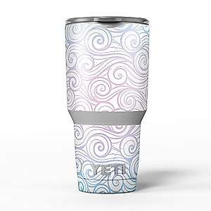 Design Skinz Vivid Blue Gradiant Swirl - Skin Decal Vinyl Wrap Kit Compatible with The Yeti Rambler Cooler Tumbler Cups