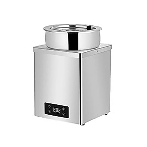 3/7L Commercial Food Warmer Machine, Electric Chocolate Tempering Machine, Steam Table for Buffet with Digital Control, CE/FCC/CCC/PSE (Silver 5L)
