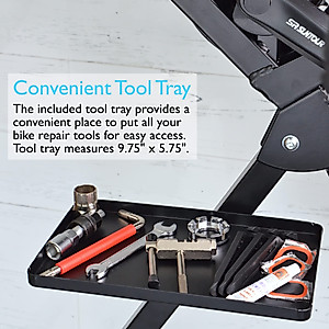 Lumintrail Bicycle Repair Stand with Tool Tray for Home Mechanics (Max 55 lbs), For Road Bikes, Foldable & Portable Design