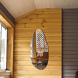 Irregular Mirror for Wall,Bathroom Mirrors for Vanity Entryway Living Room,Asymmetrical Body Mirror Frameless Mirror(32''x15'')