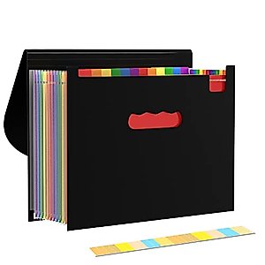 CN1ST Colored File Folders, 900 Sheets Capatity 12-Pocket Expanding File Folder with Tags and Closure for Classroom, Home, Office and Travel Use, A4 Size and Letter Size