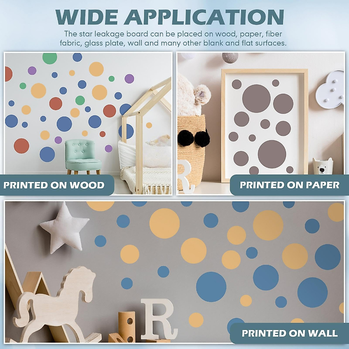 14 Pieces Large Stencil for Painting on Wood Plastic 5 Point Stencil Template Paint Stencils for Fabric Walls Arts Paper Home Decoration (Circle)