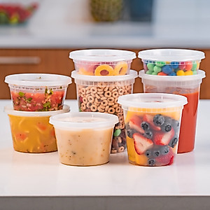 EDI [16 OZ, 25 Sets] Plastic Deli Food Storage Containers with Airtight Lids | Microwave-, Freezer-, Dishwasher-Safe | BPA Free | Heavy-Duty | Meal Prep | Leakproof | Recyclable
