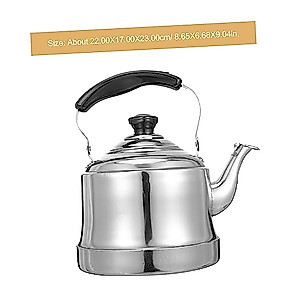 SHOWERORO 1pc Stainless Steel Kettle Stove Top Kettles Coffee Espresso Maker Large Capacity Kettle Tea Maker Strainer Teapot Small Tea Kettle Water Boiling Container Silver