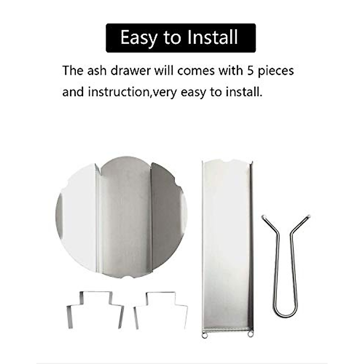 DOLAMOTY Upgrade Slid Out Ash Drawer Big Green Egg Accessories Ash Tool,ash Drawer for Large Big Green Egg Only,Green Egg Replacement Parts ash Clean Tool,Stainless Steel(New Version)