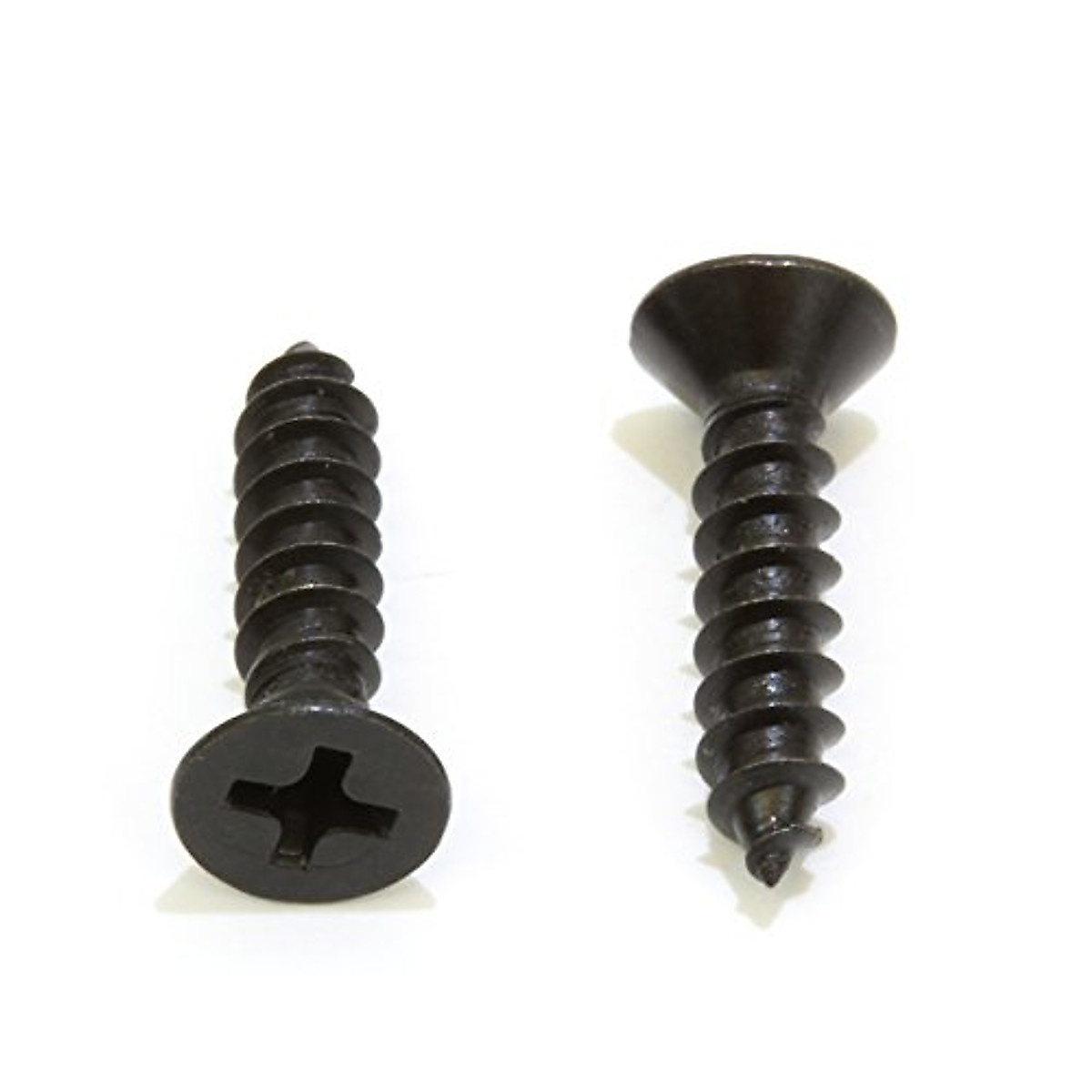 Bolt Dropper 8 x 3/4'' Black Oxide Coated Stainless Flat Head Phillips Wood Screw (100 Pack), 18-8 (304) Stainless Steel Screws Corrosion Resistant Flat Head by Bolt Dropper