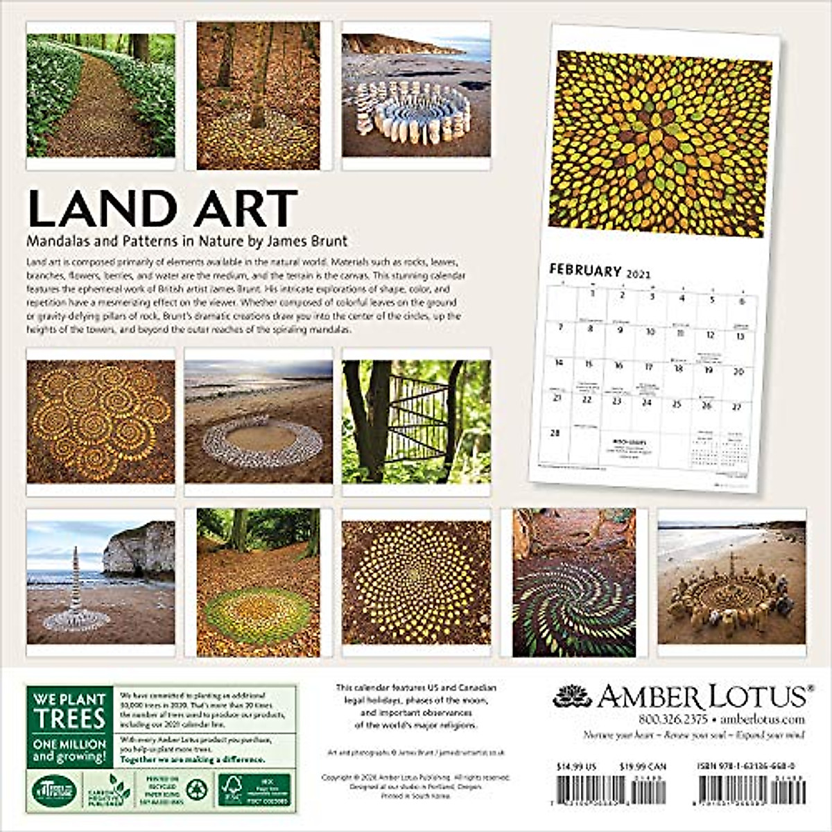 Land Art 2021 Wall Calendar: Contemporary Art in the Natural World