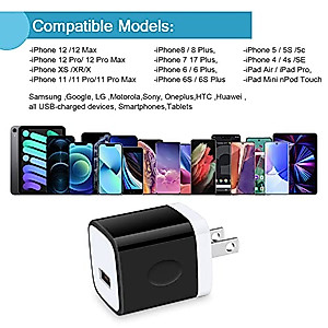 iPhone Wall Charging Block, 5Pack Single Port USB Wall Plug Charger Block Charging Adapter Power Brick Charger Box Head Compatible iPhone 11 6s/5 Samsung Galaxy A13 A53 A12 A11 A32 S20 S21 S10e Moto