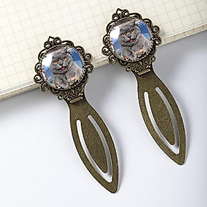 Bookmark, 2 Pack Bookmarks for Book Lovers, Window Cat Ocean Beach Sea Summer Funny