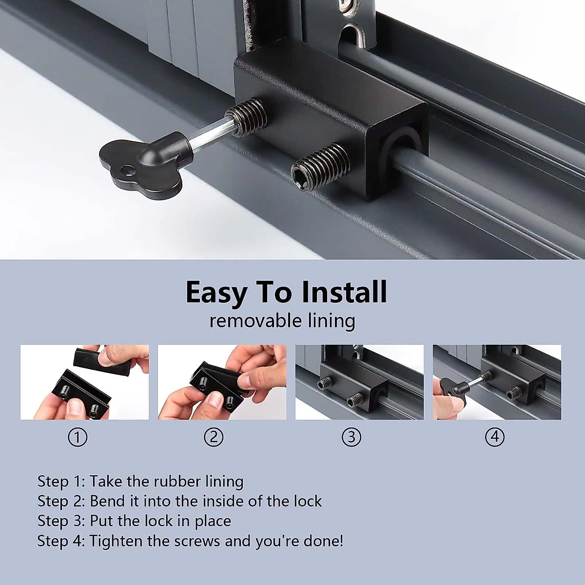 Sliding Window Locks (2 Sets), Security Window Locks with Keys, Adjustable Aluminum Sliding Window Stops, Easy Installation Without Drilling, for Vertical and Horizontal Sliding Windows