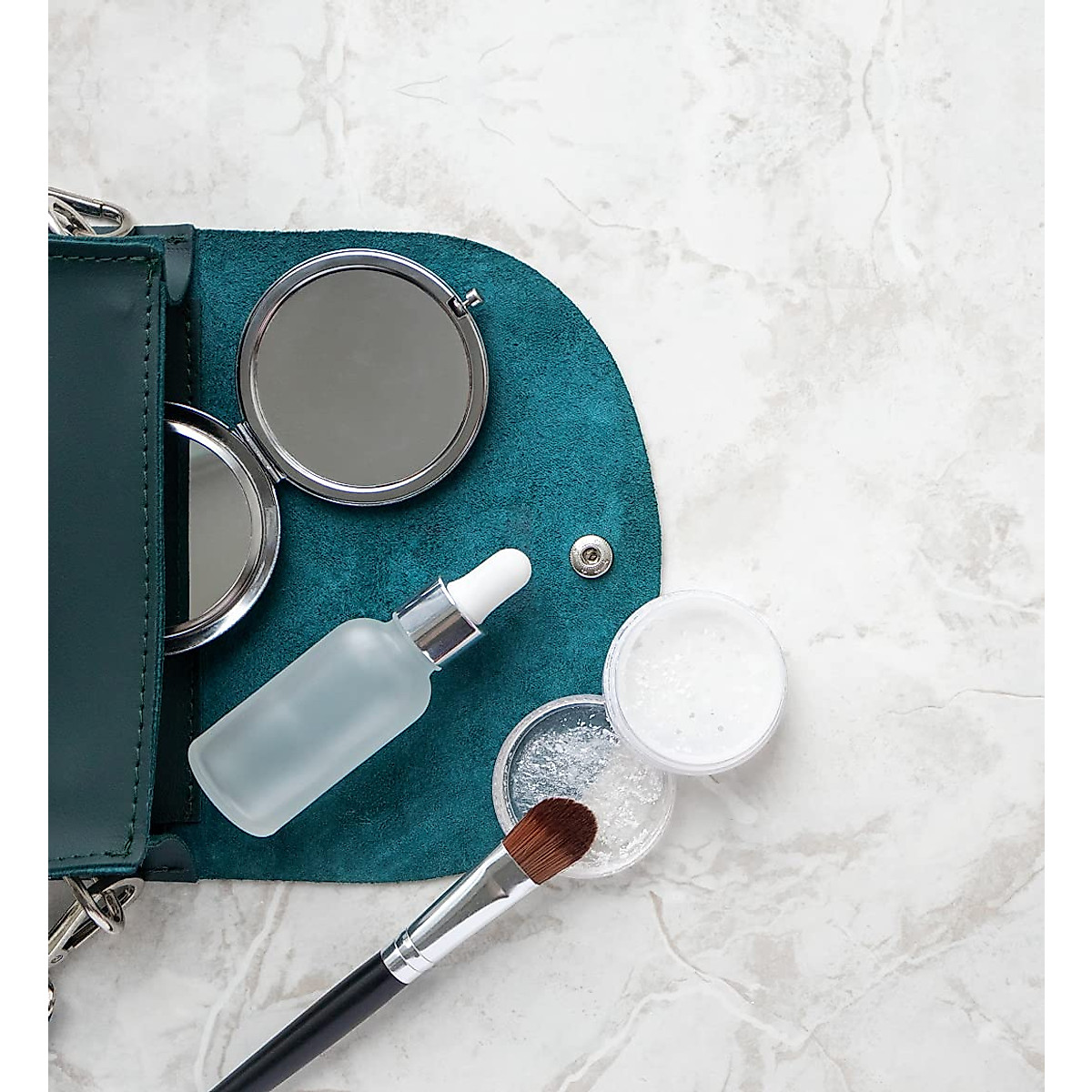 WHING Behind You All Your Memories - Pocket Travel Engraved Makeup Mirror for Women, Friends, Sister, Mom Coworkers Christmas Birthday Graduation Leaving Gifts