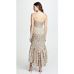 Jill Jill Stuart Women's Floral Jacquard midi Dress with Side Cutouts, Blush/Olive Multi, 0