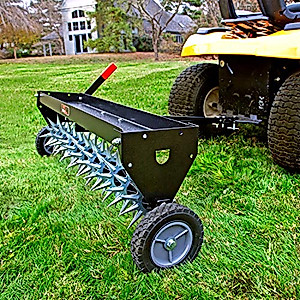 Brinly SAT2-40BH-P Tow Behind Spike Aerator with Transport Wheels, 40"