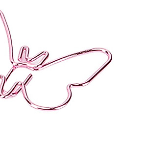 Pssopp 100Pcs Cute Paper Clips, Pink Butterflies Shape Electroplating Process Bookmark Clips for File Classification