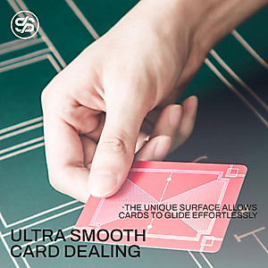 SLOWPLAY 70 x 35 Inch Texas Hold'em Poker Mat | Portable Poker Table Top with Art Deco Layout Print, Hemmed Edges, Smooth Surface, and Premium Carrying Bag for Games Everywhere