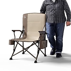 TIMBER RIDGE Oversized Folding Camping Chair High Back Heavy Duty for Adults Support up to 500lbs with Cup Holder, Side Pocket