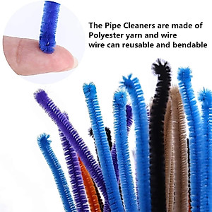 KAZETEC 100 PCS Pipe Cleaners, Chenille Stems, Pipe Cleaners Craft Supplies, 10 Colors Chenille Stems for DIY Arts Crafts Project(Multi Color)