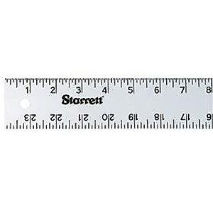 Starrett Straight Edge Aluminum Rule - Ideal for Schools, Shops, Metal Workers and Wood Workers - 96 Inch Length, 2 Inch Width, 125 Inch Thickness, 1/8 Inch, 1/16 Inch English - ASE-96