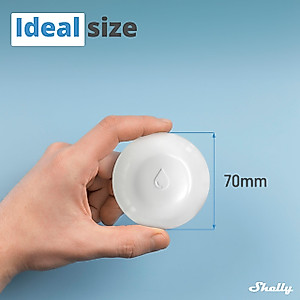 Shelly Flood | Wireless Flood Sensor with Temperature Measurement | Home Automation | iOS Android App | Dripping & Leaking Alarm | Floor Heating Control | Compact Design | Easy to Use