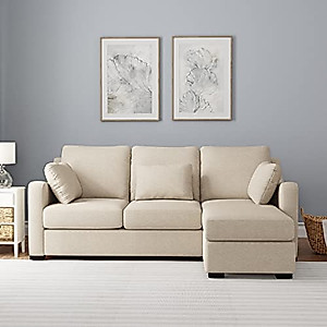 Hillsdale York Upholstered Modern Sectional Sofa Fabric Couch, Sand