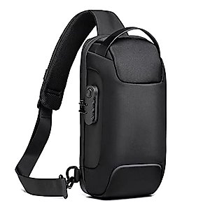 KUCINO Waterproof Anti-Theft Sling Bag with USB Recharging, Crossbody Sling Bags for Men and Women, Men'S Chest Bag Casual Shoulder Bag, One Strap Backpack, Perfect for Travel & Commute