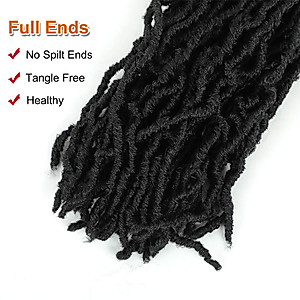 Yorda Soft Locs Crochet Hair for Black Women, Natural Faux Locs Crochet Braids, Pre Looped Synthetic Distressed Locs Braiding Hair (18Inch, 16Strands/Pack, #1B)
