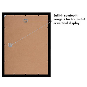Americanflat 12x16 Picture Frame with Shatter-Resistant Glass - Use as 8x12 Frame with Mat or 12x16 Frame Without Mat - Signature Collection - Photo Frame for Wall Display - Black