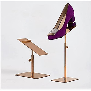 Rose Gold Stainless Steel Metal Adjustable Shoe Display Stand Holder