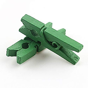 DIYASY 120 Pcs Mini Colored Wood Clothespins,1 Inch Craft Clips Photo Paper Peg Pin with Jute Twine for Photo and Picture Hanging.