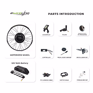 EBIKELING Waterproof Ebike Conversion Kit with Battery Direct Drive 700C Front or Rear Wheel Electric Bike Conversion Kit Ebike Battery & Charger Included 1500W 1200W Electric Bike for Adults