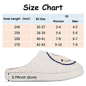 Bevaney Smile Face Slippers for Women, Soft Plush Smile Slippers Retro Preppy Slippers with Smile Face Happy Face Slippers Slip-on Cozy Indoor Outdoor Slippers