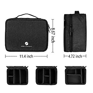 Travel Electronics Organizer, Waterproof Cable Organizer Bag for Electronic Accessories Double Layer Large Shockproof Cable Storage Bag for Cord, Power Bank, Tablet(Up to iPad 11 inch) - Black