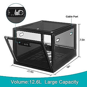 Lalifebuss Combination Lock Boxes for Personal Items, Lockable Storage Box for Office Locker/School/Medicine/Snacks/Phone Jail/Electronic/Home (1 Pack/Black)