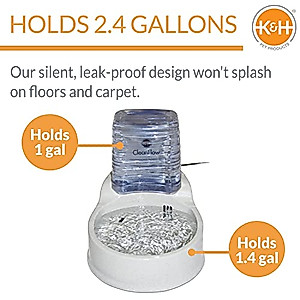 K&H Pet Products CleanFlow Filtered Water Bowl for Medium and Large Dogs, Pet Drinking Water Fountain, Dog Water Dispenser, Granite Medium 1.4 Gallon & 1 Gallon Reservoir