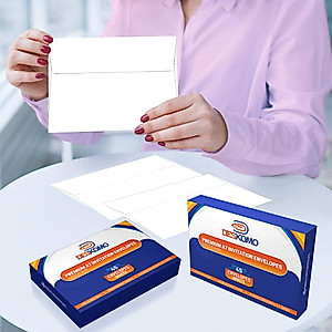 DESKOMO 5x7 Envelopes, Pack of 45 Mailing A7 Envelopes Self Seal, Printable White Envelopes for 5x7 Cards, Weddings, Invitations, Postcards, Photos and Announcements
