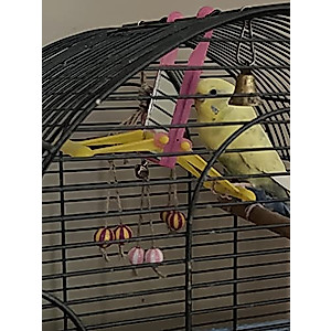 2 Bird Cage Mirrored Swing Perch Toys lot of 2