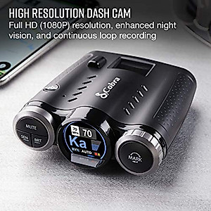 Cobra Road Scout Dash Cam and Radar Detector, WiFi, Bluetooth, iRadar Compatible, HD 1080P Dash Camera for Cars, Heavy Duty EZ Mag Mount, Connects with iRadar App