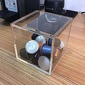 kekafu 2PCS Coffee Capsule Holder Clear Acrylic Box Coffee Pod Storage Coffee Pod Holder Dispenser Tea Bag Organizer with Lid