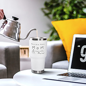 culivis 30oz Mom Coffee Tumbler From Daughter for Mom Birthday, Stainless Steel Travel Coffee Tumbler for Mom Mommy Travel Mug Tumbler 30oz Bulk Thermal Cup with Spill Proof Lid