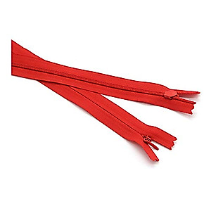 Invisible Zips,Nylon Zipper, 5Pcs/Lot Multi Colors Nylon Pull Ring Zippers DIY Garment Sewing Handcraft Accessories Materials C3 Red 5Pcs,50cm (Color : C3 Red 5Pcs, Size : 55cm)